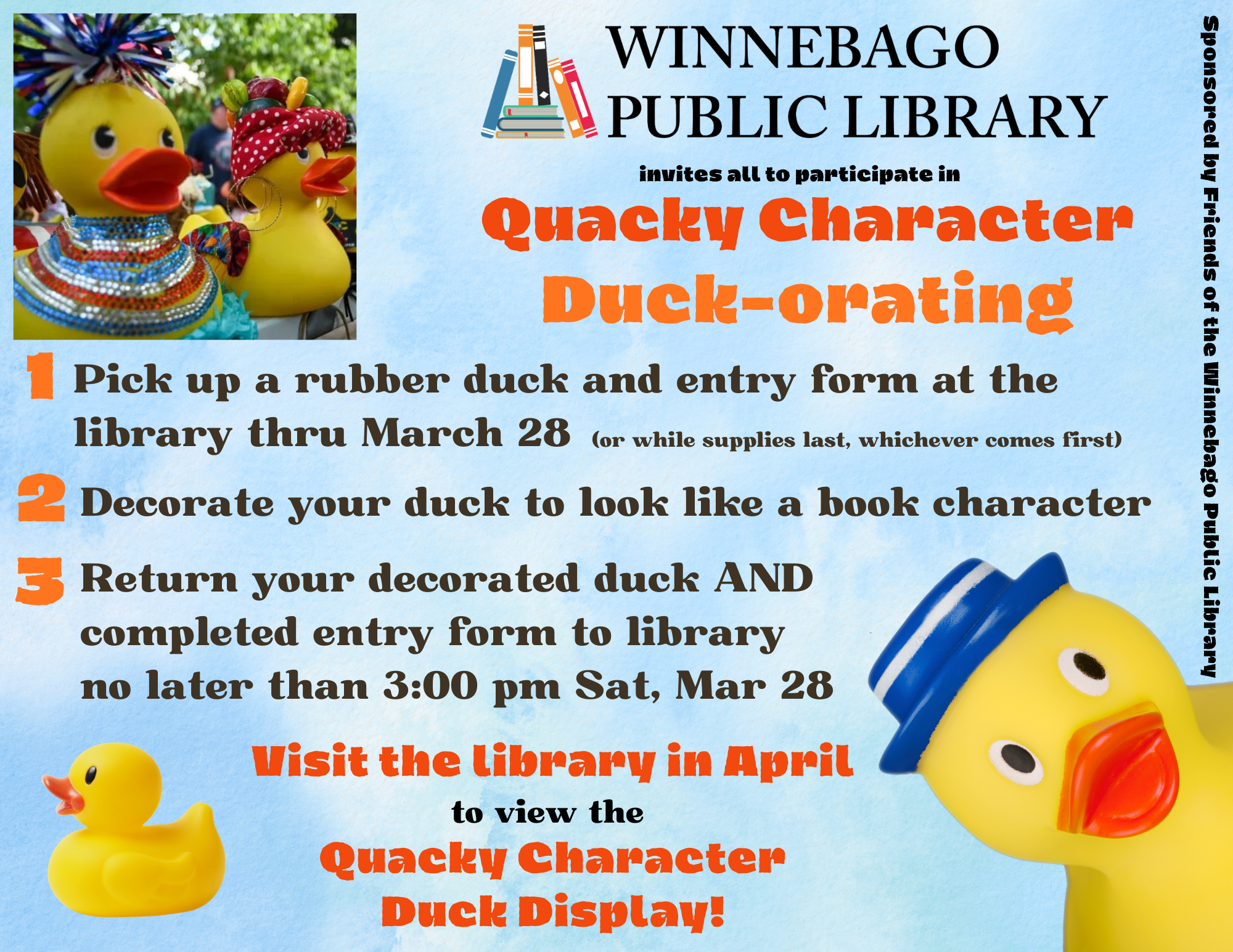 Quacky Character Duck-orating - Winnebago Public Library